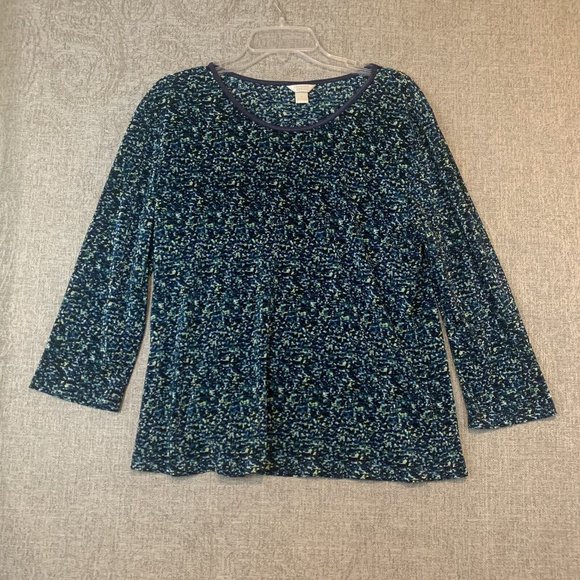 Christopher & Banks | Tops | Christopher Banks Blue Floral Stretch ...